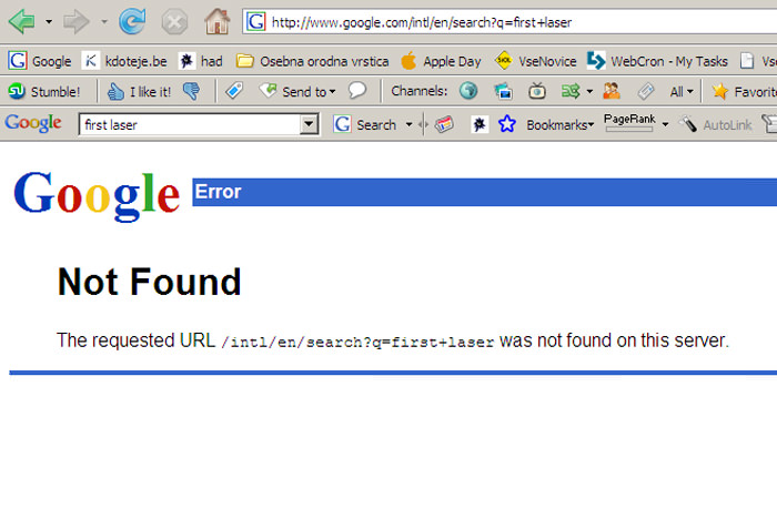 Google First Laser - zgodi se tudi najboljšim