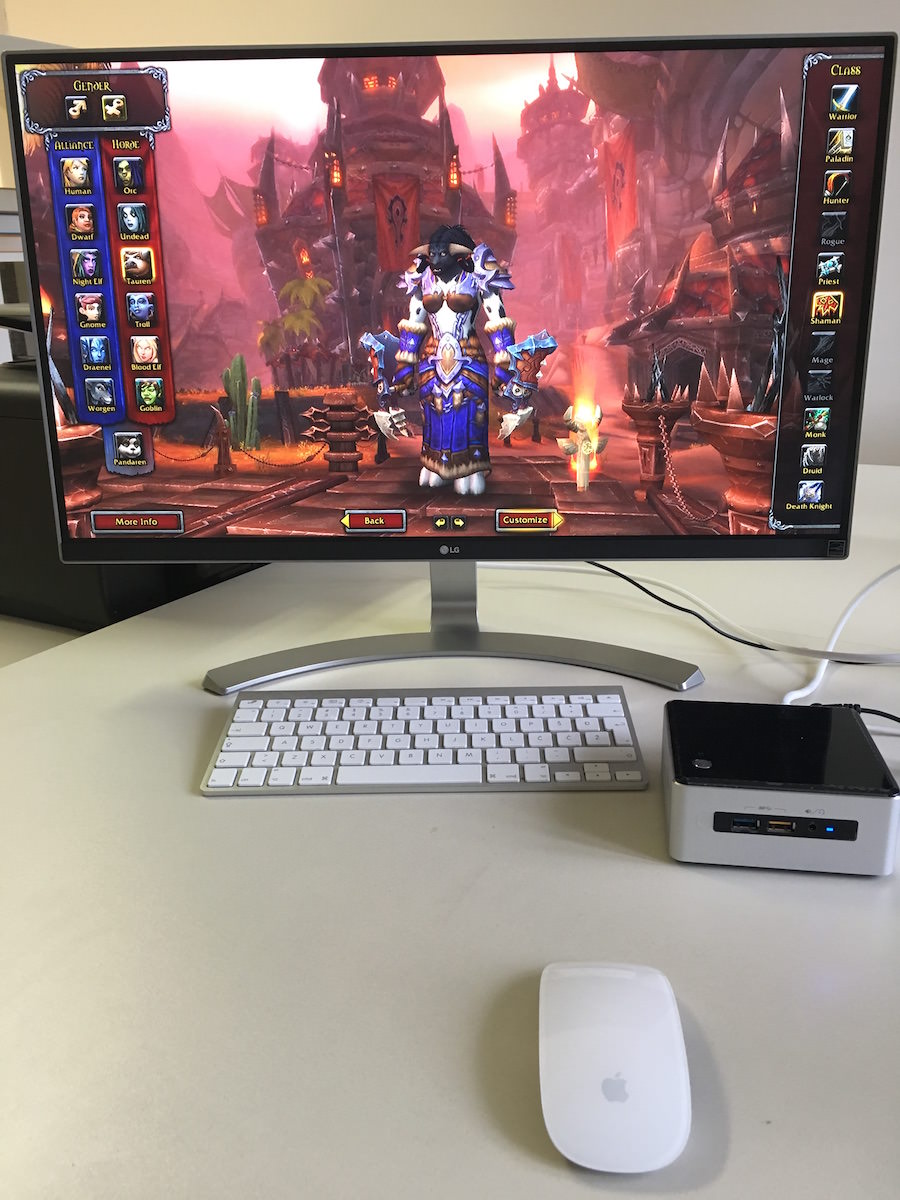 Intel NUC NUC6i5SYH in monitor LG 27UD68-W 4K IPS / test